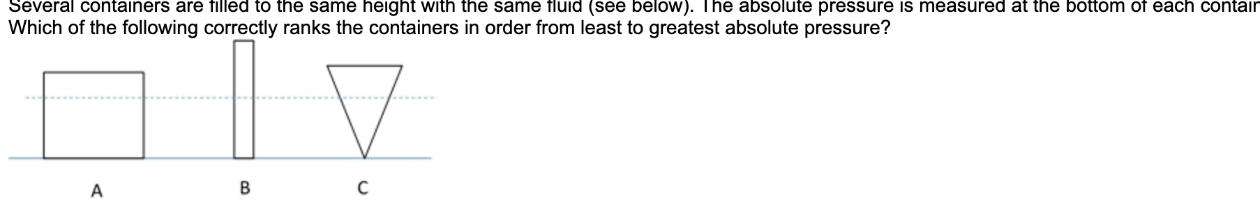 Solved Several containers are filled to the same height with | Chegg.com