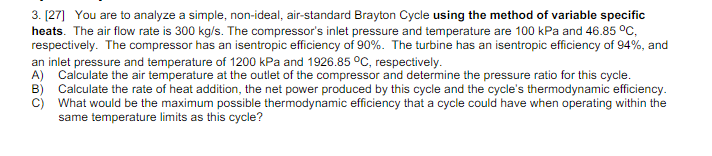 Solved 3 ) Subject: Thermodynamics Please, solve the | Chegg.com