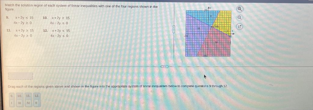 [Solved]: Match the solution region of each system of line