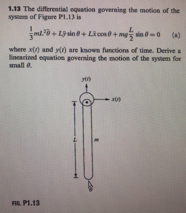 Solved The differential equation governing the motion of the | Chegg.com