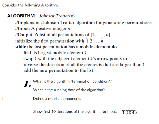 Solved Consider the following Algorithm. ALGORITHM Johnson | Chegg.com