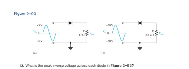 Solved What is the peak inverse voltage across each diode in | Chegg.com