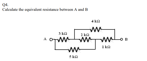 Solved Q4. Calculate the equivalent resistance between A and | Chegg.com