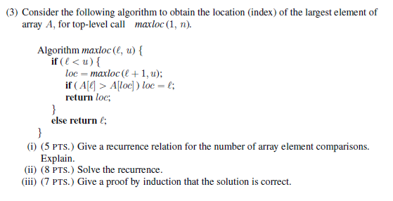 Solved (3) Consider the following algorithm to obtain the | Chegg.com