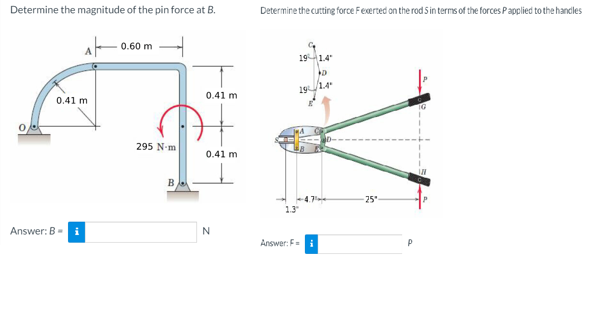 Solved Determine the magnitude of the pin force at B. | Chegg.com