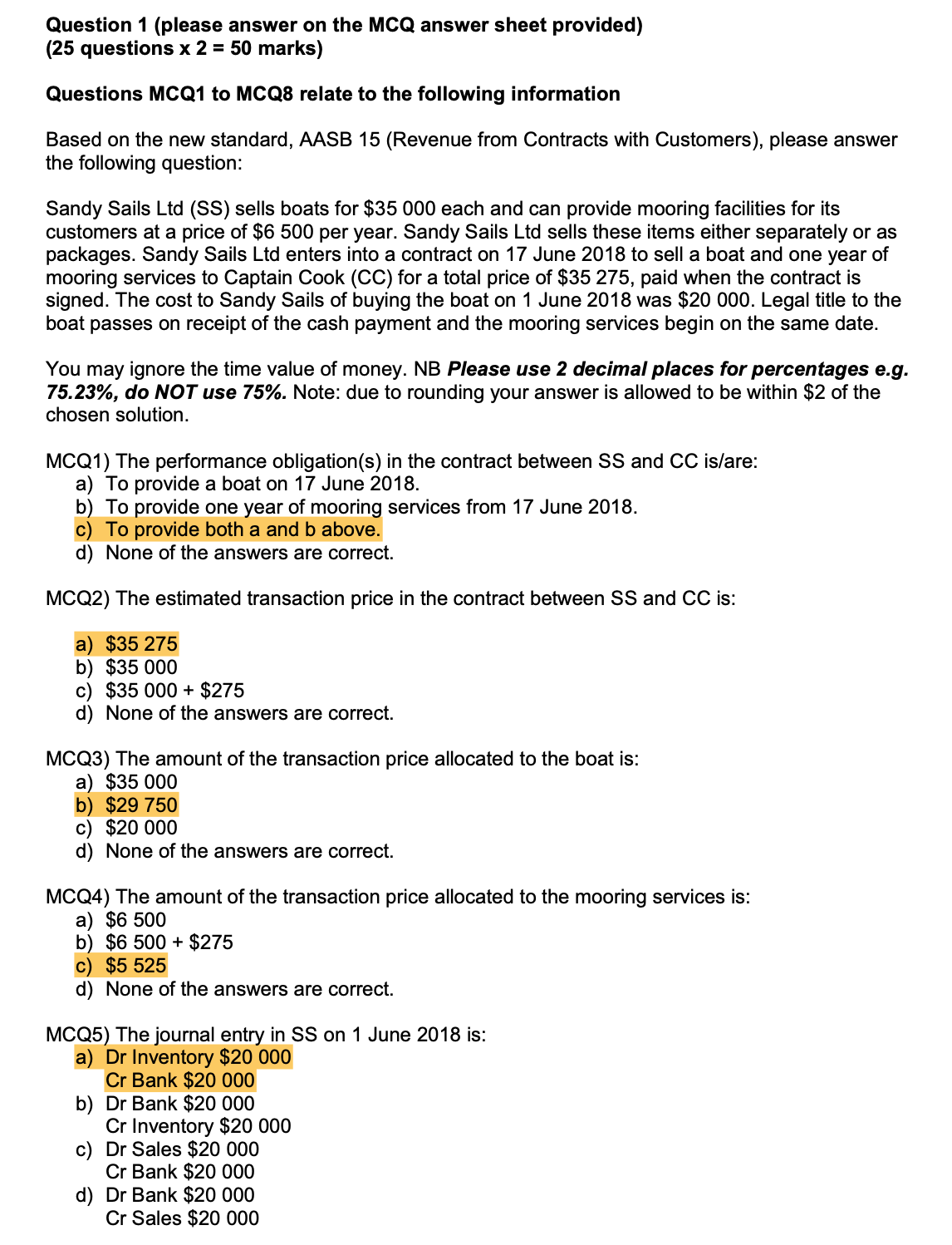 Solved NEED HELP WITH MCQ3! (SHOW WORKINGS on how to get $29 | Chegg.com