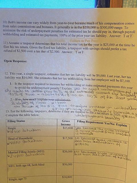 Solved 13. For the following, taxpayers, determine if they | Chegg.com