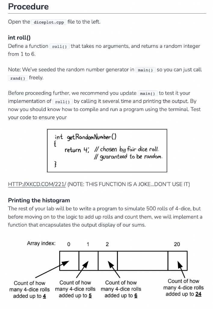Solved You will write a program to simulate the roll of 4 | Chegg.com