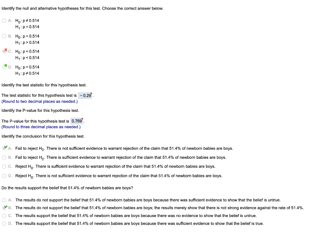 Solved A random sample of 874 births included 427 boys. Use | Chegg.com
