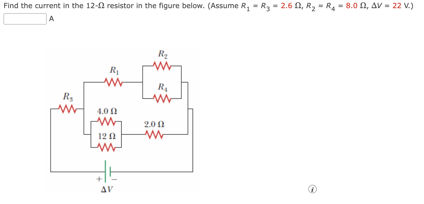 Solved Find the current in the 12−Ω resistor in the figure | Chegg.com
