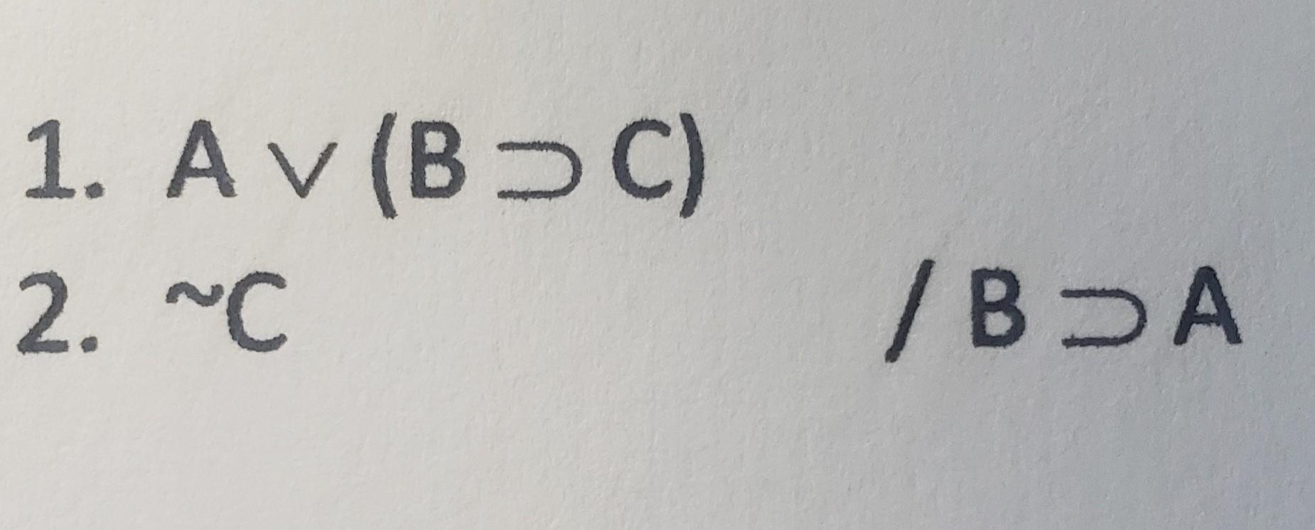 Solved 1. A V(BC) 2. ~C ~C /BDA | Chegg.com