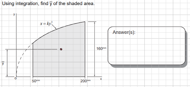 Solved Using integration, find yˉ of the shaded area. | Chegg.com