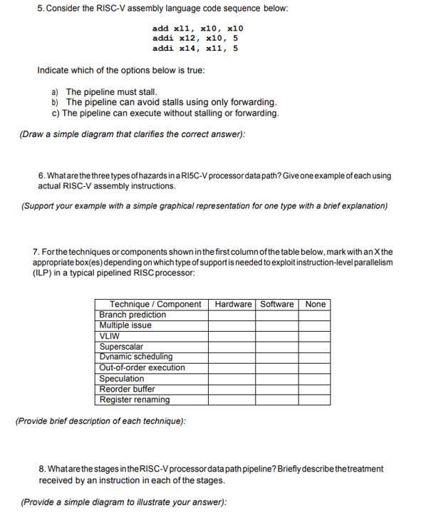 Solved 5. Consider the RISC-V assembly language code | Chegg.com