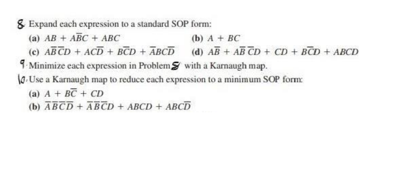Solved & Expand each expression to a standard SOP form: (a) | Chegg.com