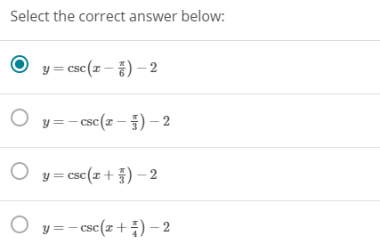 Cosecant Formula