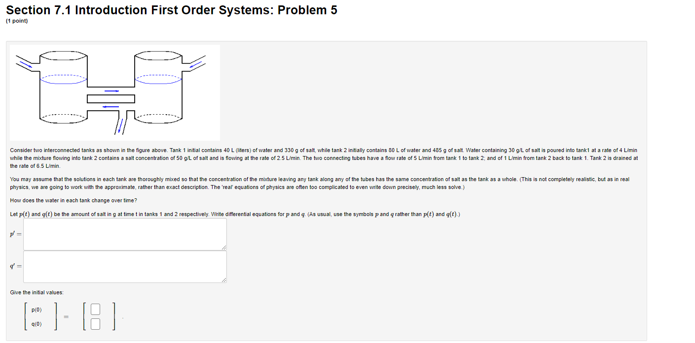 Solved Section 7 1 Introduction First Order Systems Problem