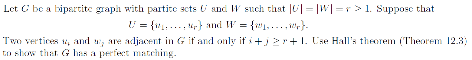 Solved Let G Be A Bipartite Graph With Partite Sets U 