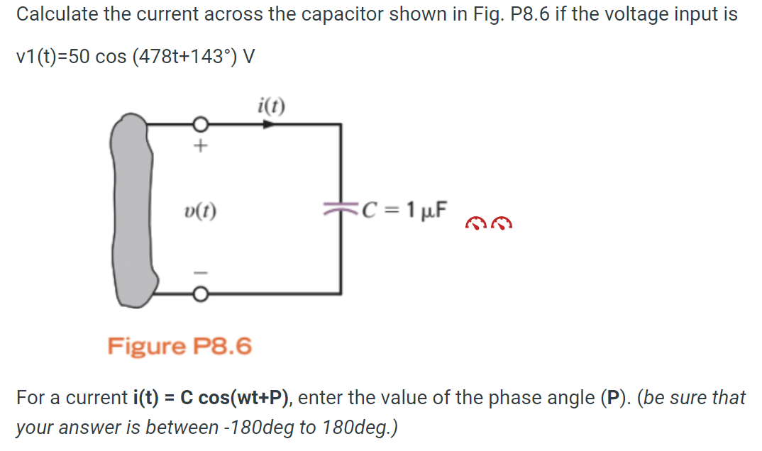 Solved Calculate current across the capacitor shown in Fig. | Chegg.com