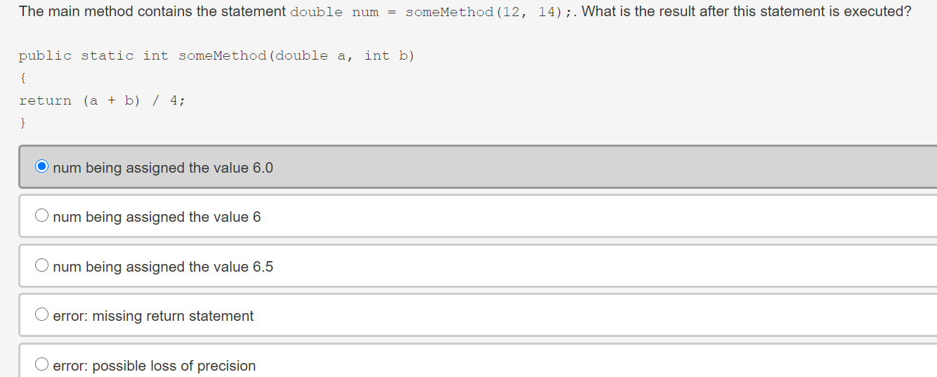 Solved The main method contains the statement double num = | Chegg.com