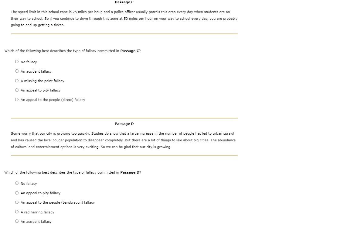 Solved Consider the following argumentative passages, and | Chegg.com