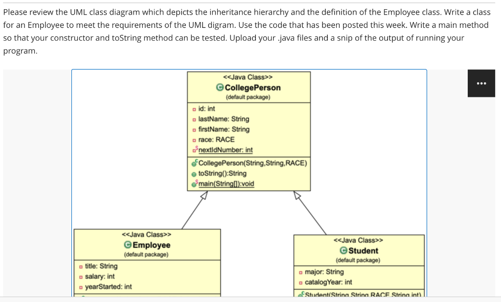 Solved WE NEED TO USE THE CODE BELOW TO write a class for an | Chegg.com