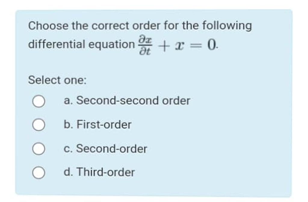 Solved The given differential equation dx dt differential | Chegg.com