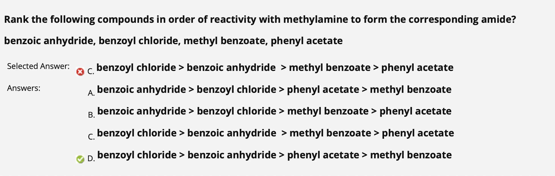 Solved Rank the following compounds in order of reactivity | Chegg.com