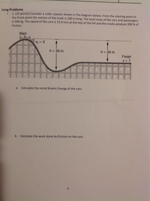 Solved consider a roller coaster shown in diagram below. | Chegg.com