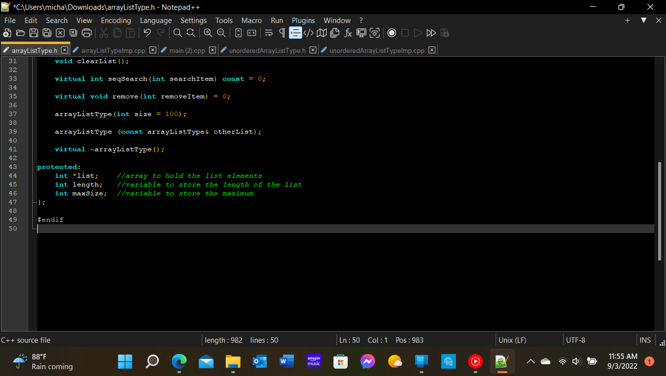 Solved Programming Exercise 12-9 Add the function min as an | Chegg.com