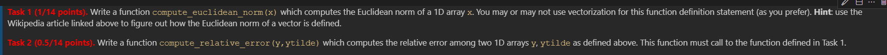 Solved Write A Function Compute Eucl Ideann Norm X Whic
