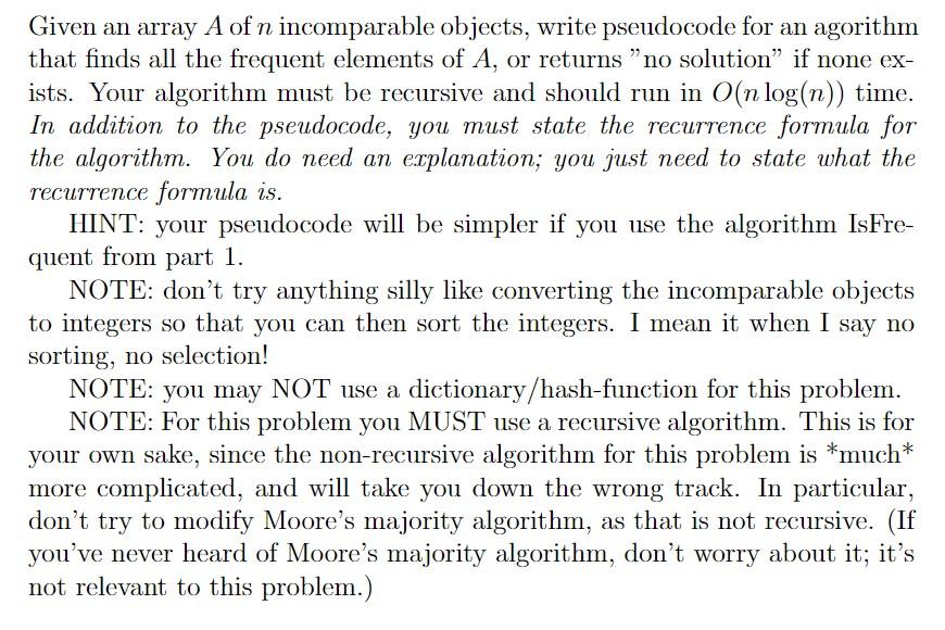 Solved Please Answer me ASAP, Please Write in Pseudocode | Chegg.com