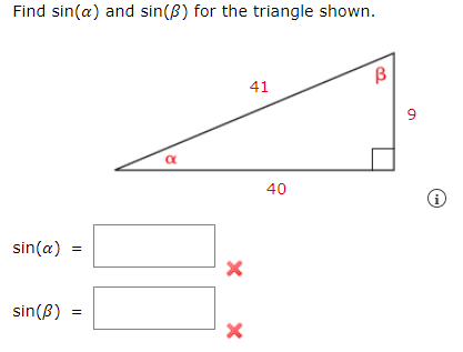 Solved Find sin(α) and sin(β) for the triangle shown. | Chegg.com