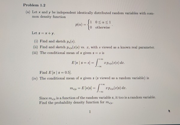 Solved Problem 12 A Let X And Y Be Independent