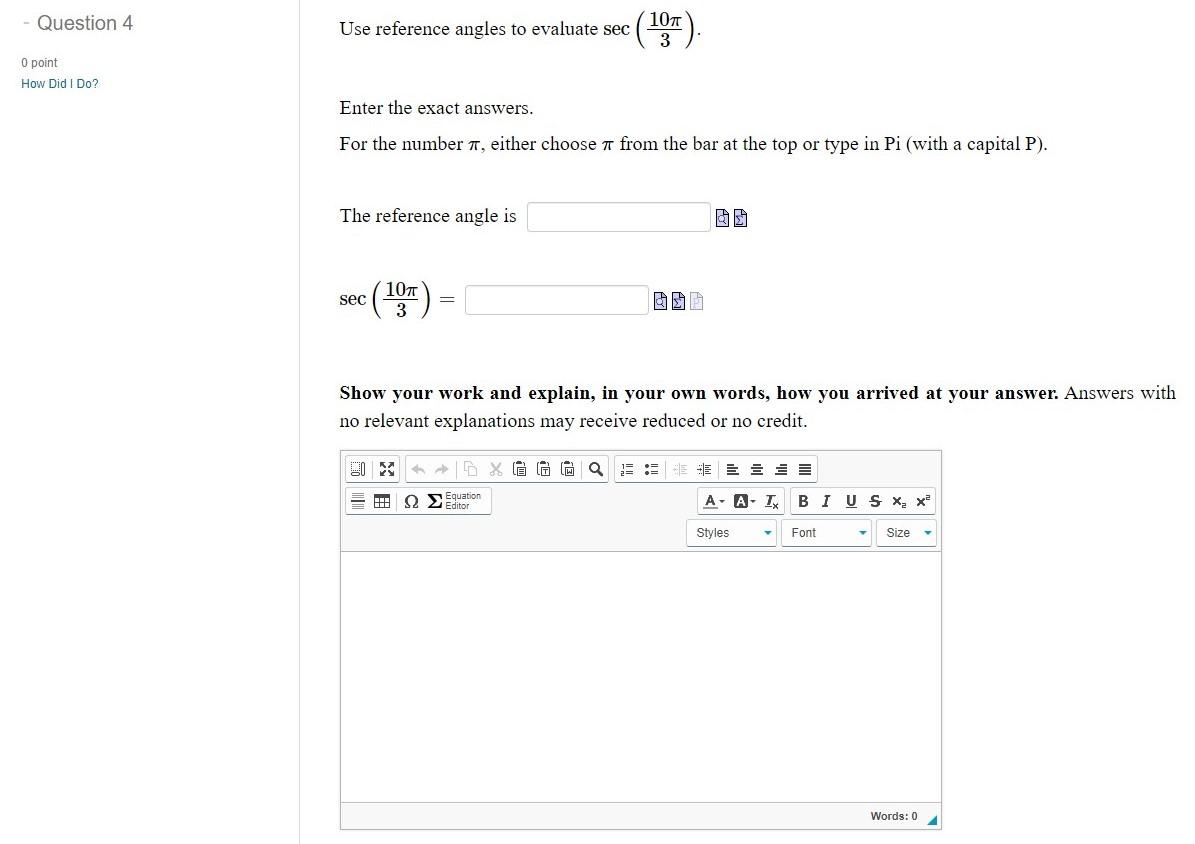 Solved - Question 4 Use reference angles to evaluate sec 107 | Chegg.com