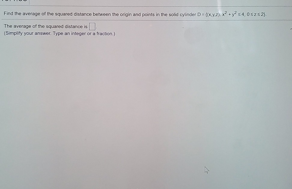 Solved Find the average of the squared distance between the | Chegg.com