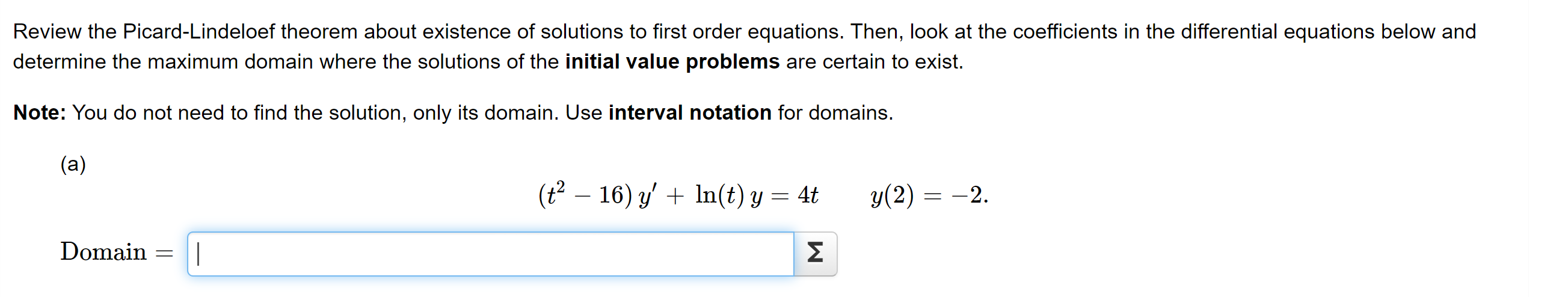 Solved Review the Picard-Lindeloef theorem about existence | Chegg.com