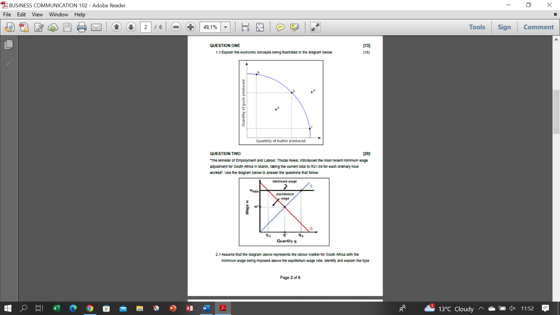 Solved BUSINESS COMMUNICATION 102 - Adobe Reader File Edit | Chegg.com