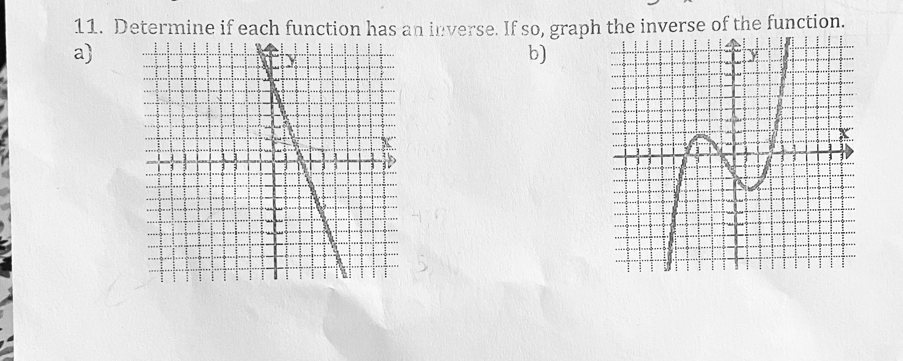 Solved 11. Determine if each function has an inverse. If so, | Chegg.com
