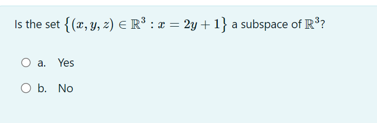 Solved Is the set \\( \\left\\{(x, y, z) \\in | Chegg.com