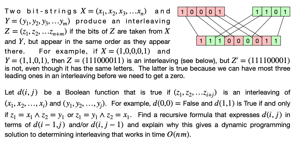 Two bit-strings X = (X1, X2, X3, ...Xn) and 10101011 | Chegg.com