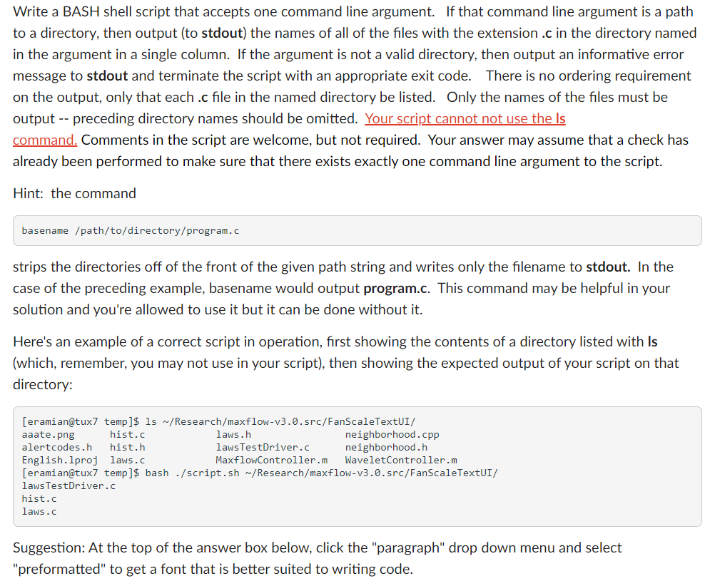 Solved Write A Bash Shell Script That Accepts One Command 9439