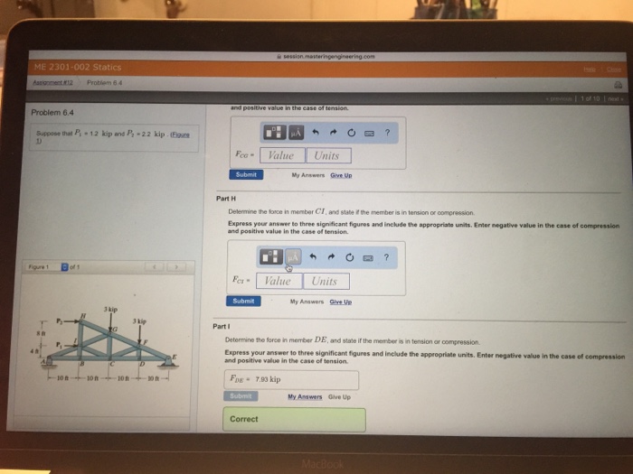Solved ME 2301 002 statics Problem 64 suppose that 12 kip | Chegg.com Solved ME 2301 002 statics Problem 64 suppose that 12 kip | Chegg.com
