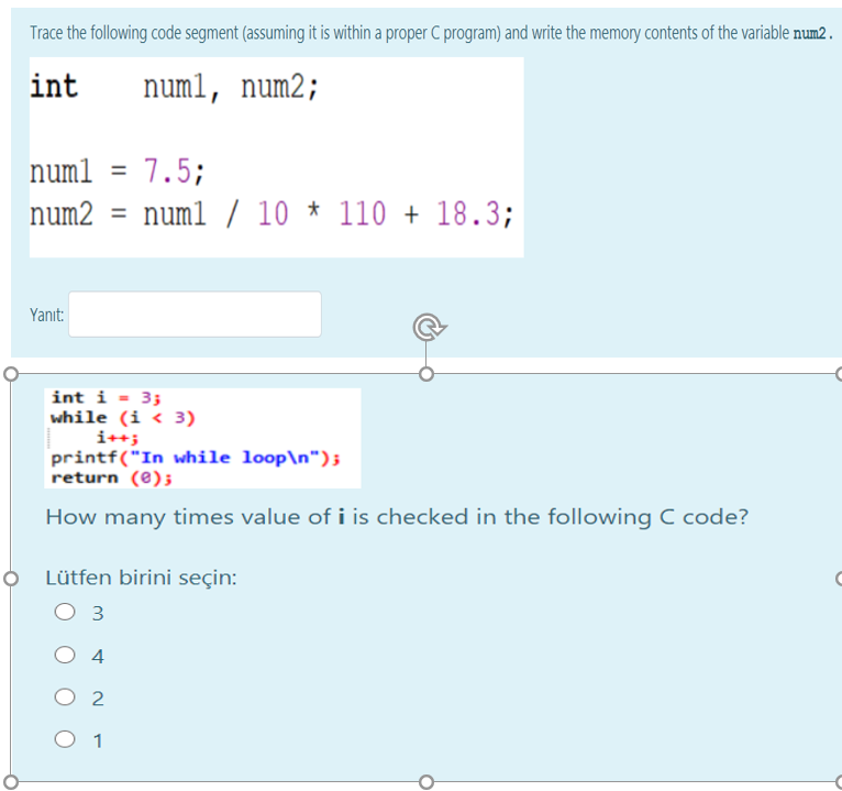Solved Trace the following code segment (assuming it is | Chegg.com