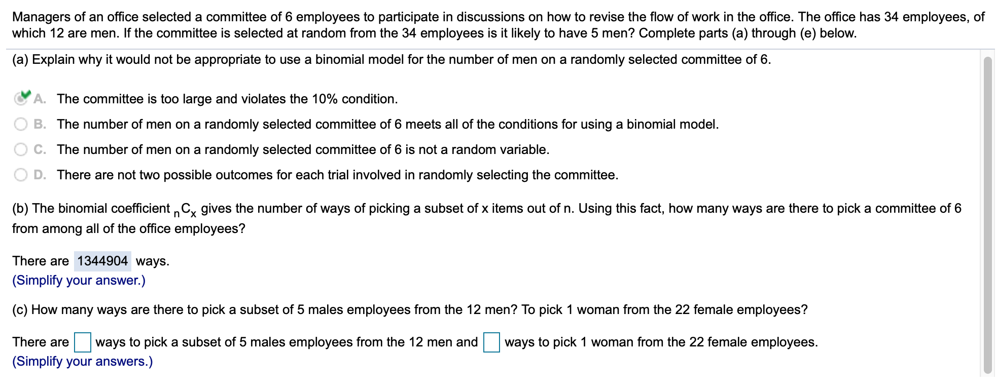 Solved Managers of an office selected a committee of 6 | Chegg.com