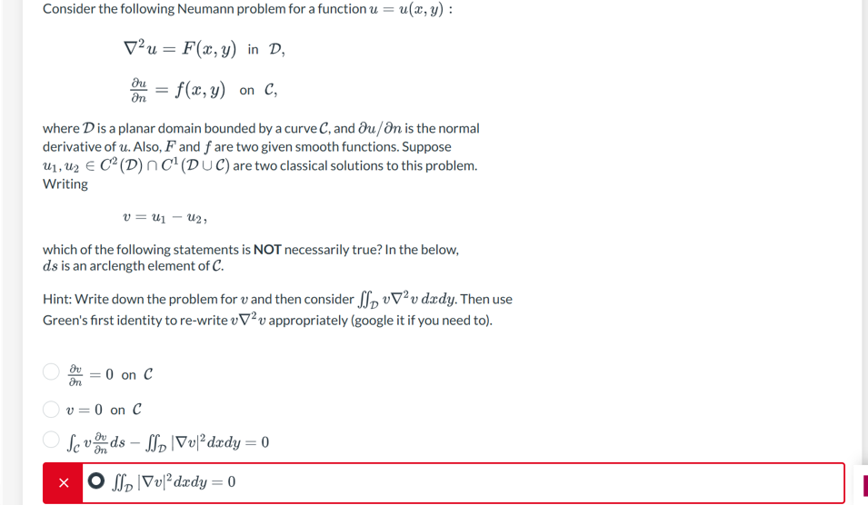 Solved Consider the following Neumann problem for a function | Chegg.com