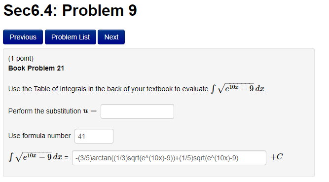 Solved Sec6.4: Problem 9 Previous Problem List Next (1 | Chegg.com