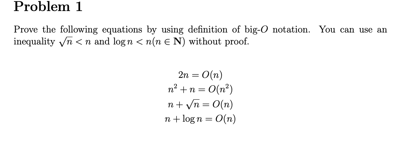Solved Prove the following equations by using definition of | Chegg.com