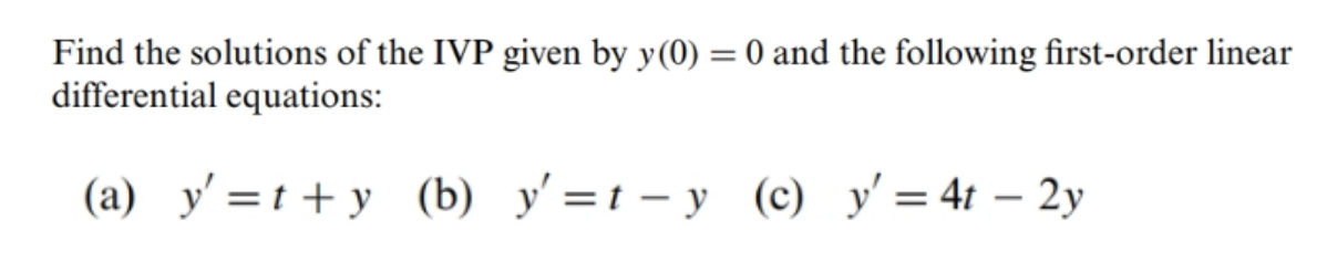 Solved Find the solutions of the IVP given by y(0) = 0 and | Chegg.com