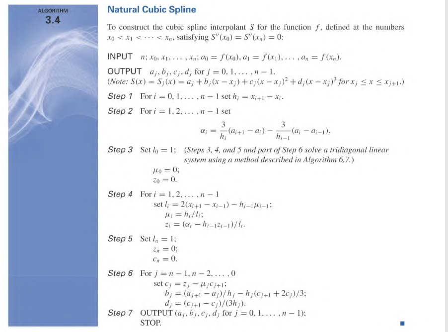 Solved MATLAB for cubic spine show output %X=[-2.4061 | Chegg.com