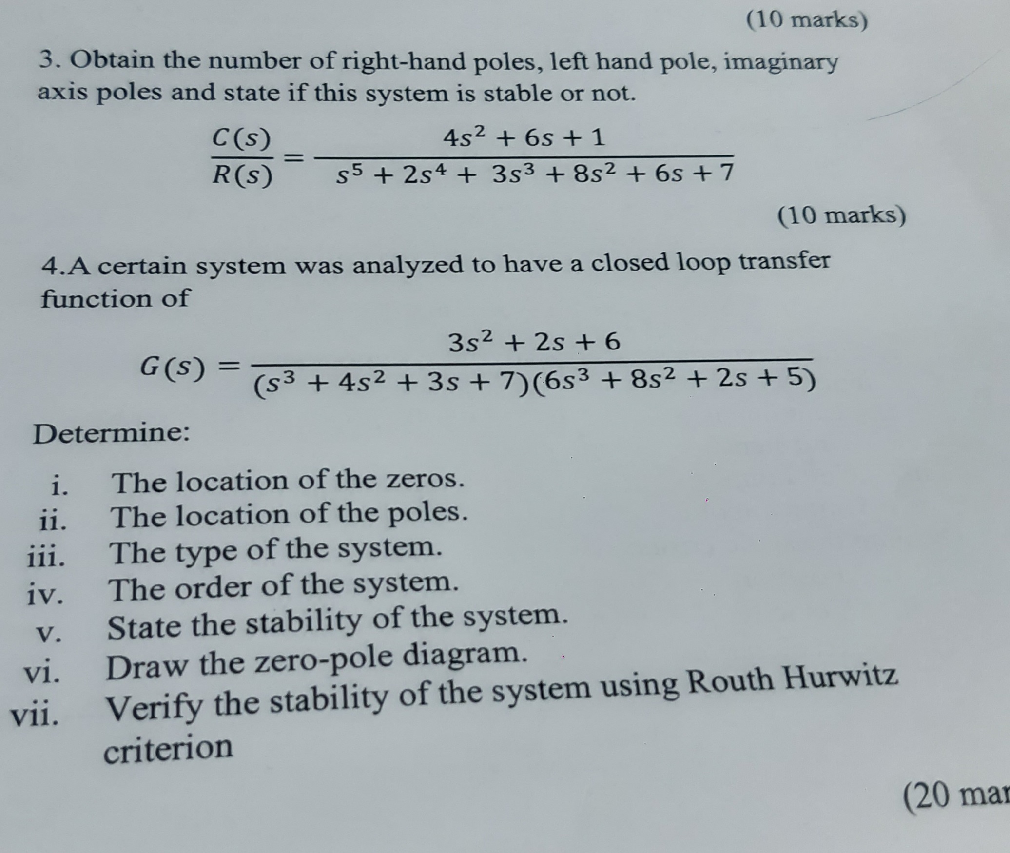 Solved 3. Obtain the number of right-hand poles, left hand | Chegg.com